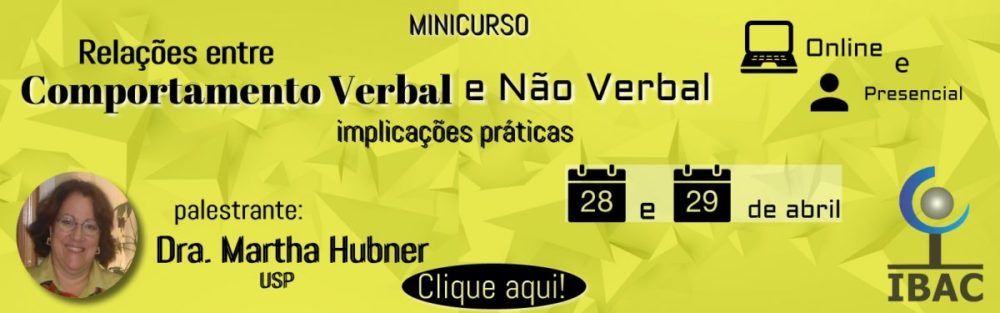 Minicurso: Relações entre Comportamento Verbal e Não Verbal ...